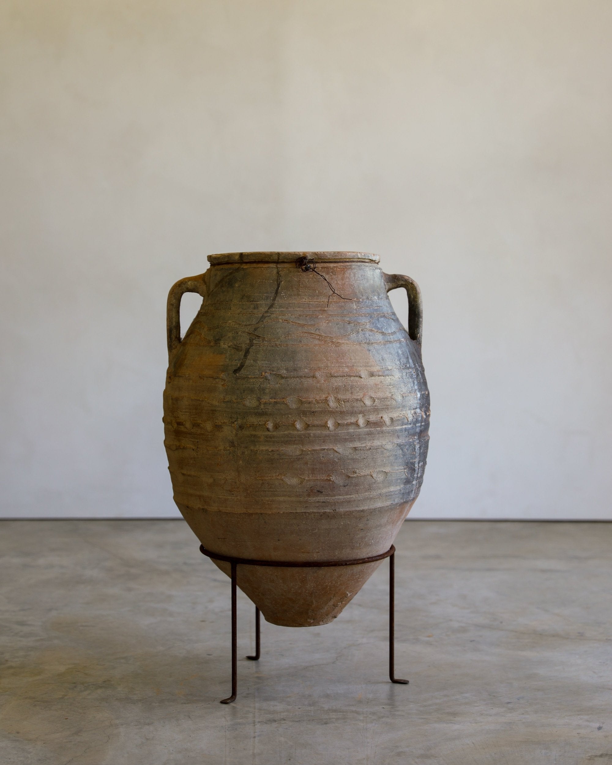 Antique Turkish Handled Olive Jar & Stand | Haus of Hommeboys